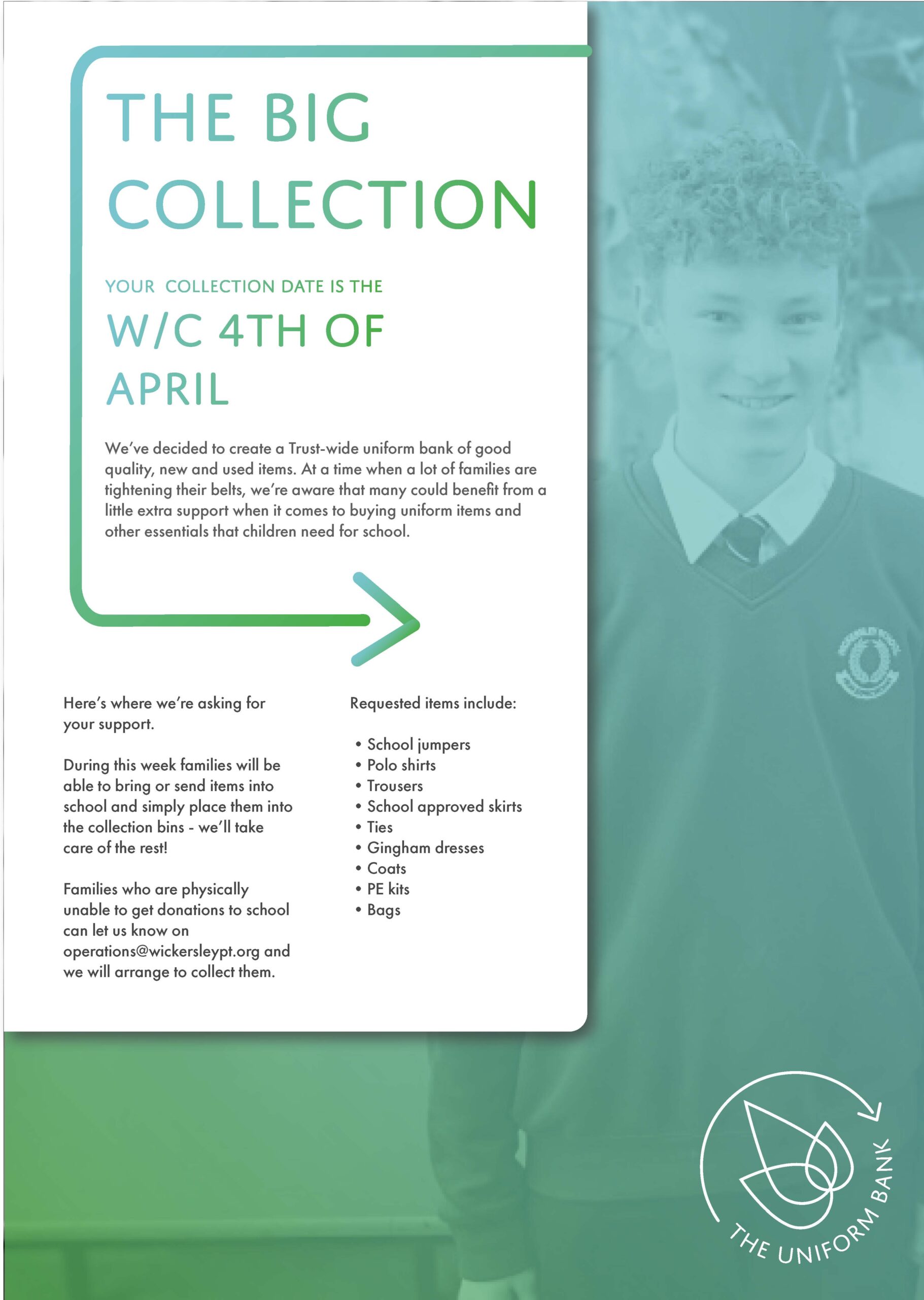 Our Uniform Bank Big Collection – w/c 4th April – Wickersley School and ...