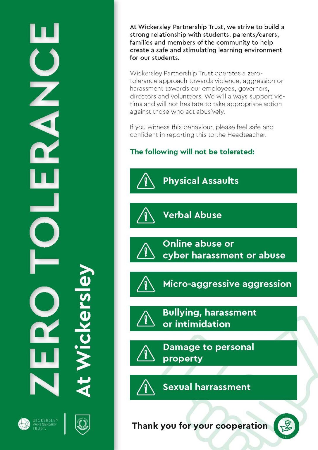 Zero Tolerance – Wickersley School and Sports College